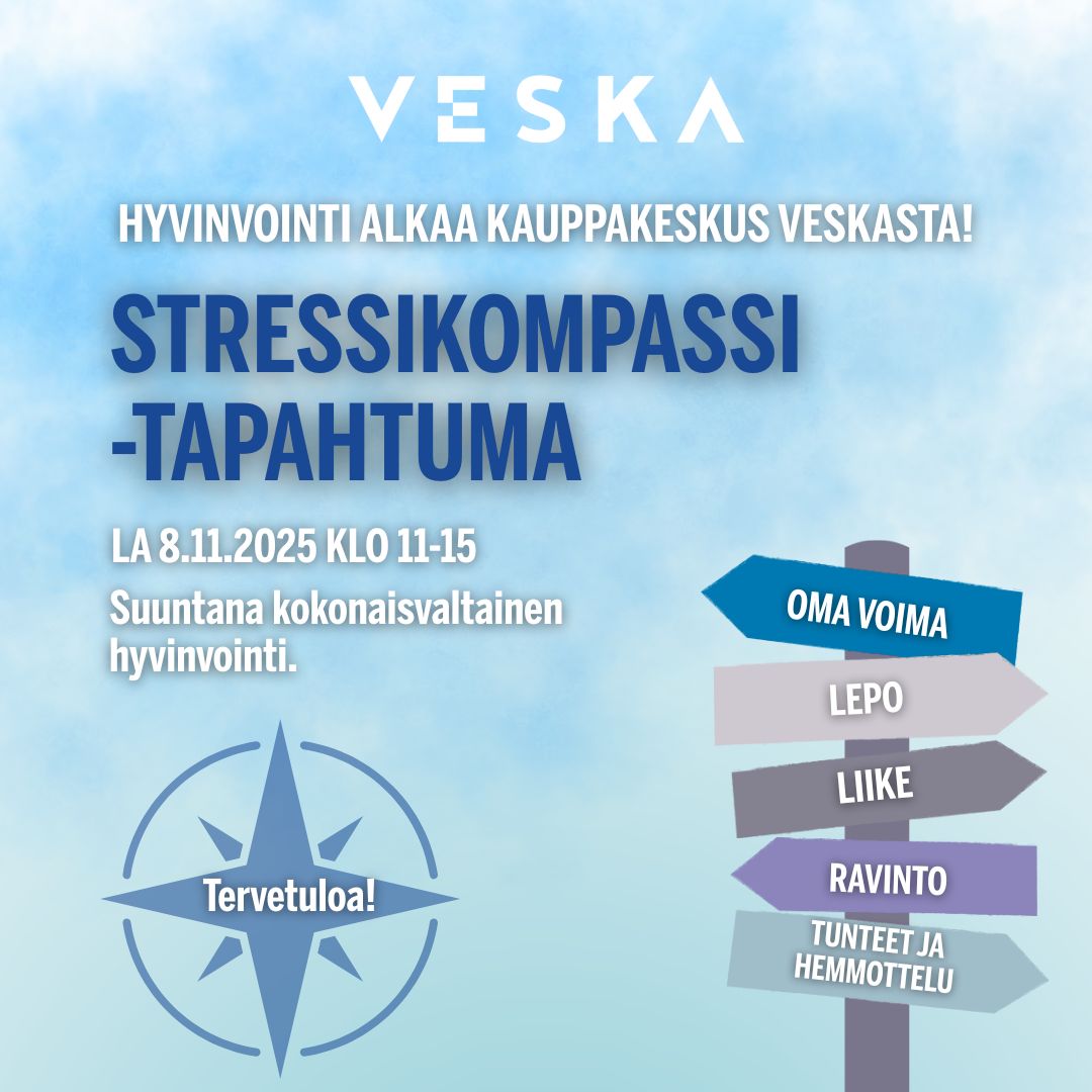 Hyvinvointitapahtuma Stressikompassi la 8.11. - Kauppakeskus Veska